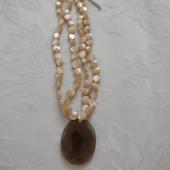 Vintage | Jewelry | Luc 925 Pearly 2 Strands Statement Large Pendant ...